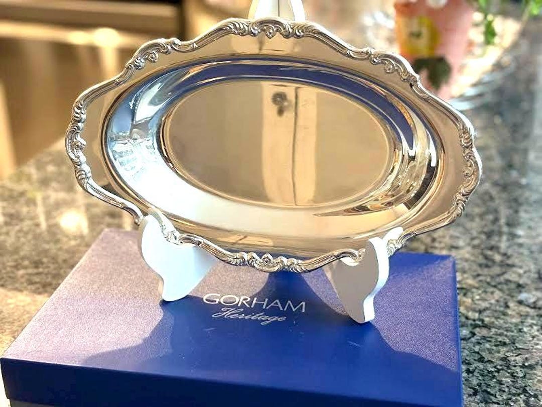 Vintage Gorham Heritage EP Silver Plated Oval Serving Tray/dish Silver ...