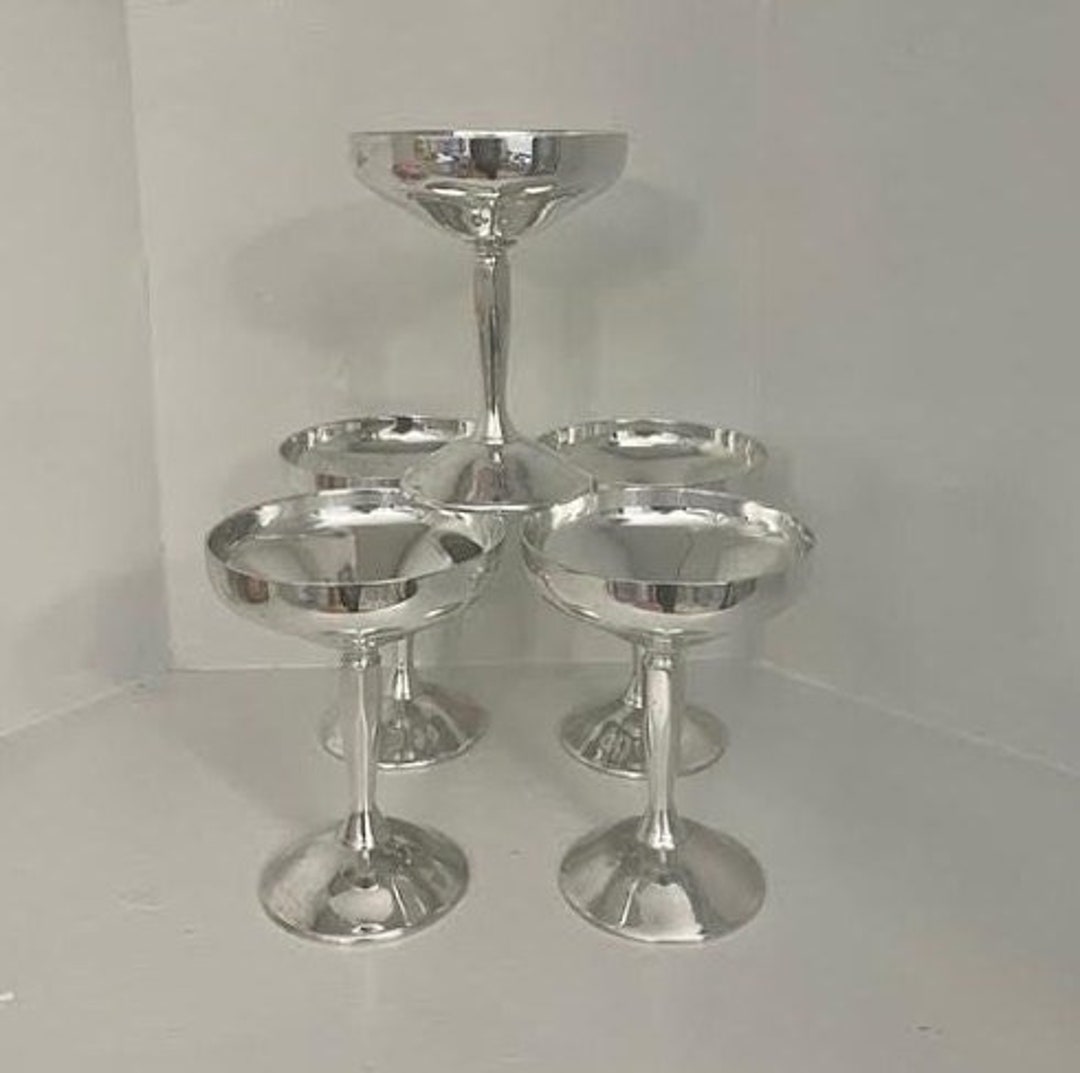 Vintage Silver Plated Goblets Signed Spain Silver Plated Goblets Silver ...
