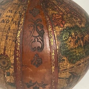 Vintage Handmade Leather Old World Map Decanter, Glass Decanter Made in ...