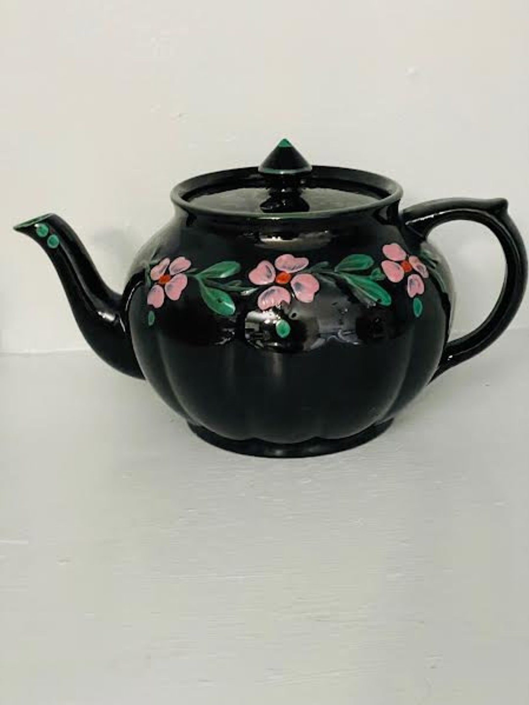 Vintage Hand Painted Floral Teapot Mac Gibsons Collectible Art Pottery ...