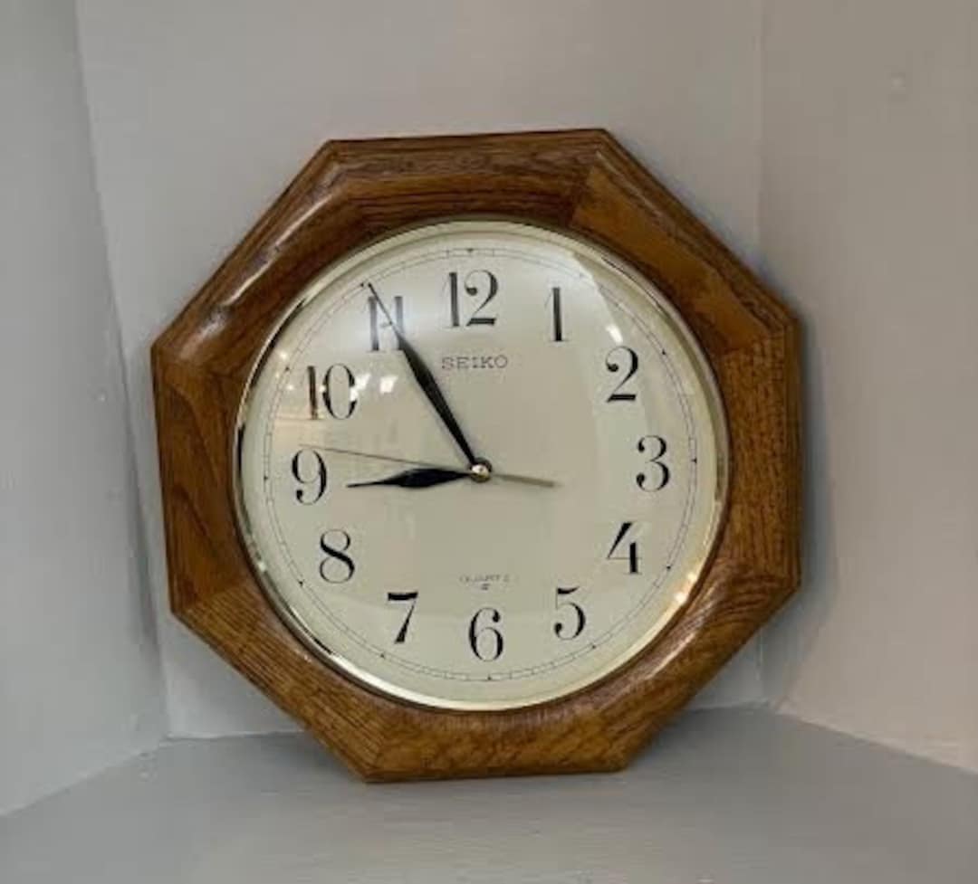 Seiko Quartz QXA102BCHA Large Vintage Octagon Wall Clock - Etsy