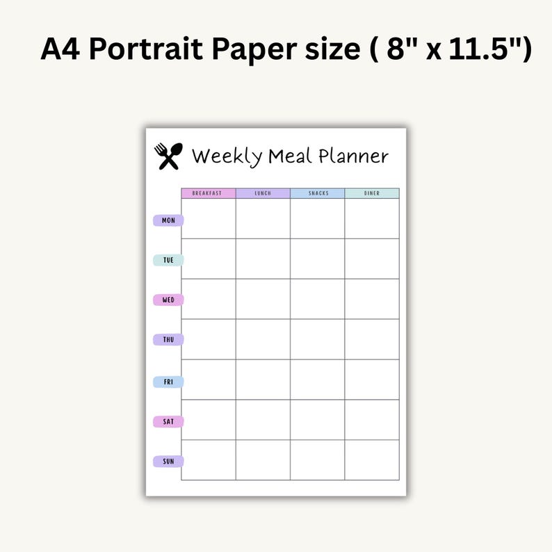 Printable Weekly Meal Planner and Grocery List Bundle | Meal Planning ...