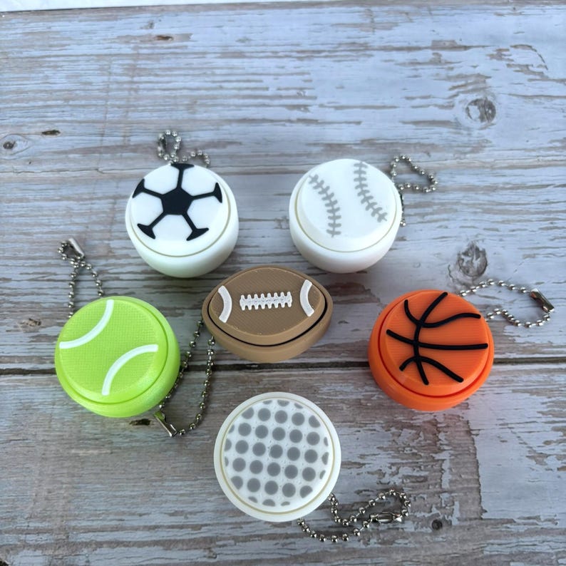 Sports Balls Fidget Clicker Keychains | Football Baseball Soccer ...
