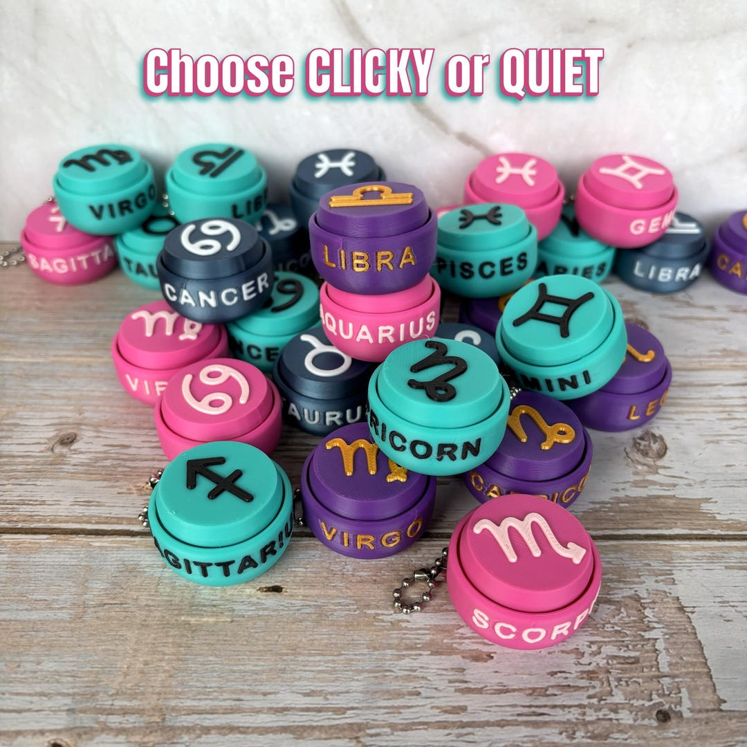 Zodiac Horoscope Astrology Fidget Clicker Keychain - Etsy