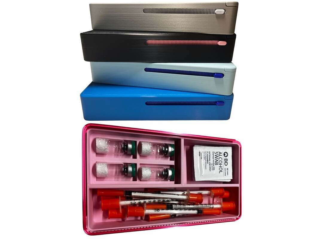 Peptide Travel Case 3ml Vials, Syringes, and Wipes Travel Fridge Slim ...