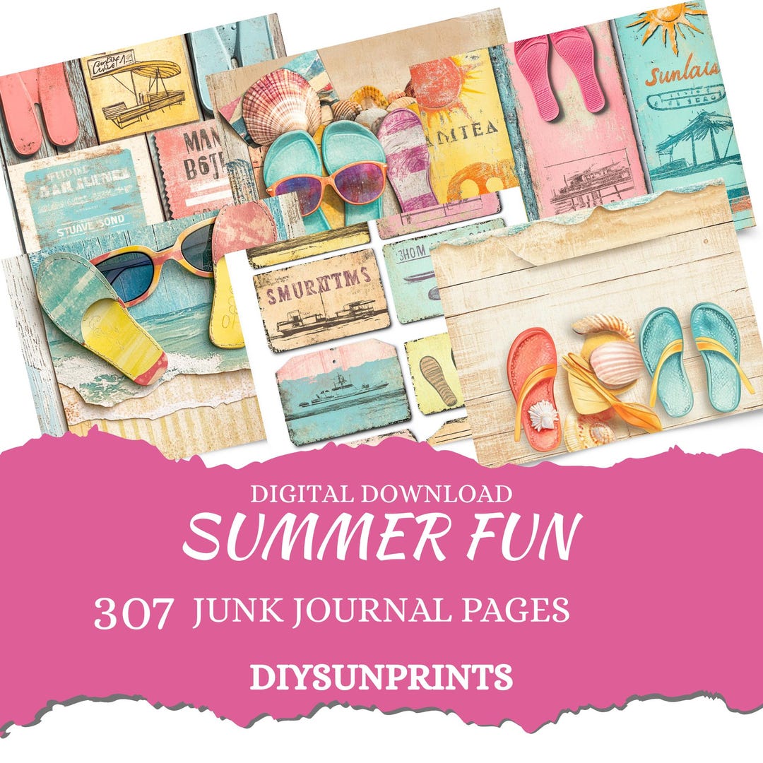 Summer Beach Junk Journal Kit: Printable Ephemera (instant Download) - Etsy