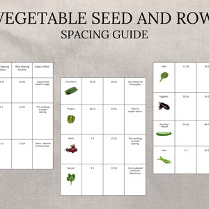 Vegetable Plant and Seed Spacing Guide, Printable Garden Planner ...