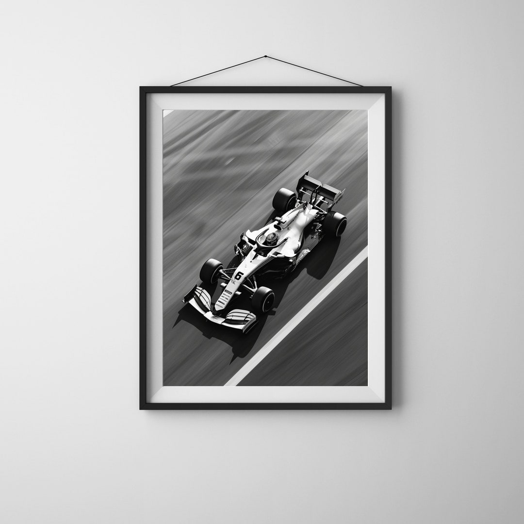 Formula 1 Car Poster Black White Art Print Motorsport Print Racing Car ...