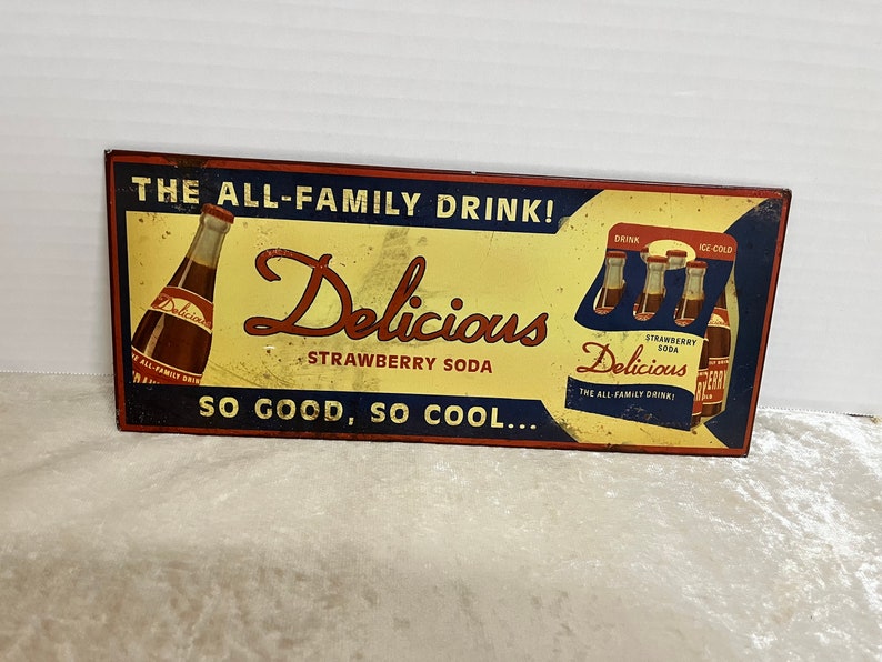 2 Vintage Tin Soda Signs Rare - Etsy