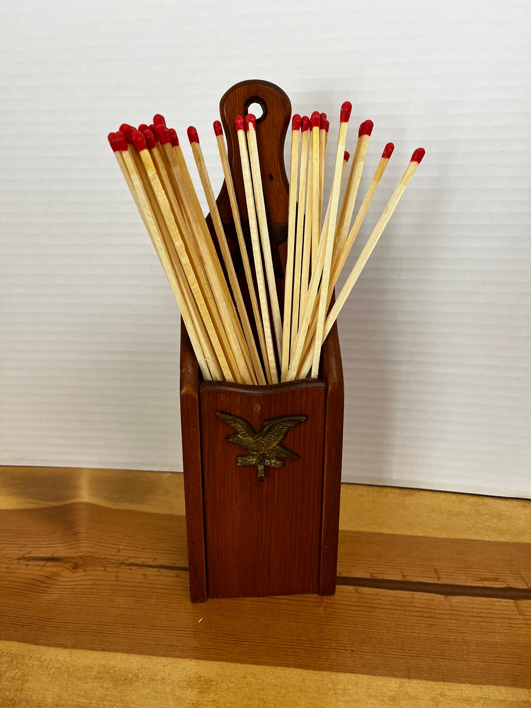 Vintage Wood Matchstick Box - Etsy