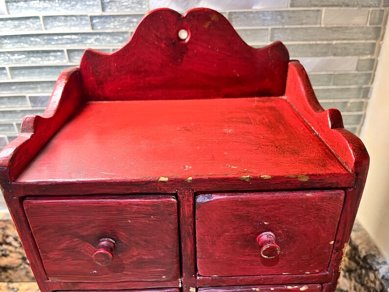 Vintage Wood Spice Box With 7 Drawers - Etsy