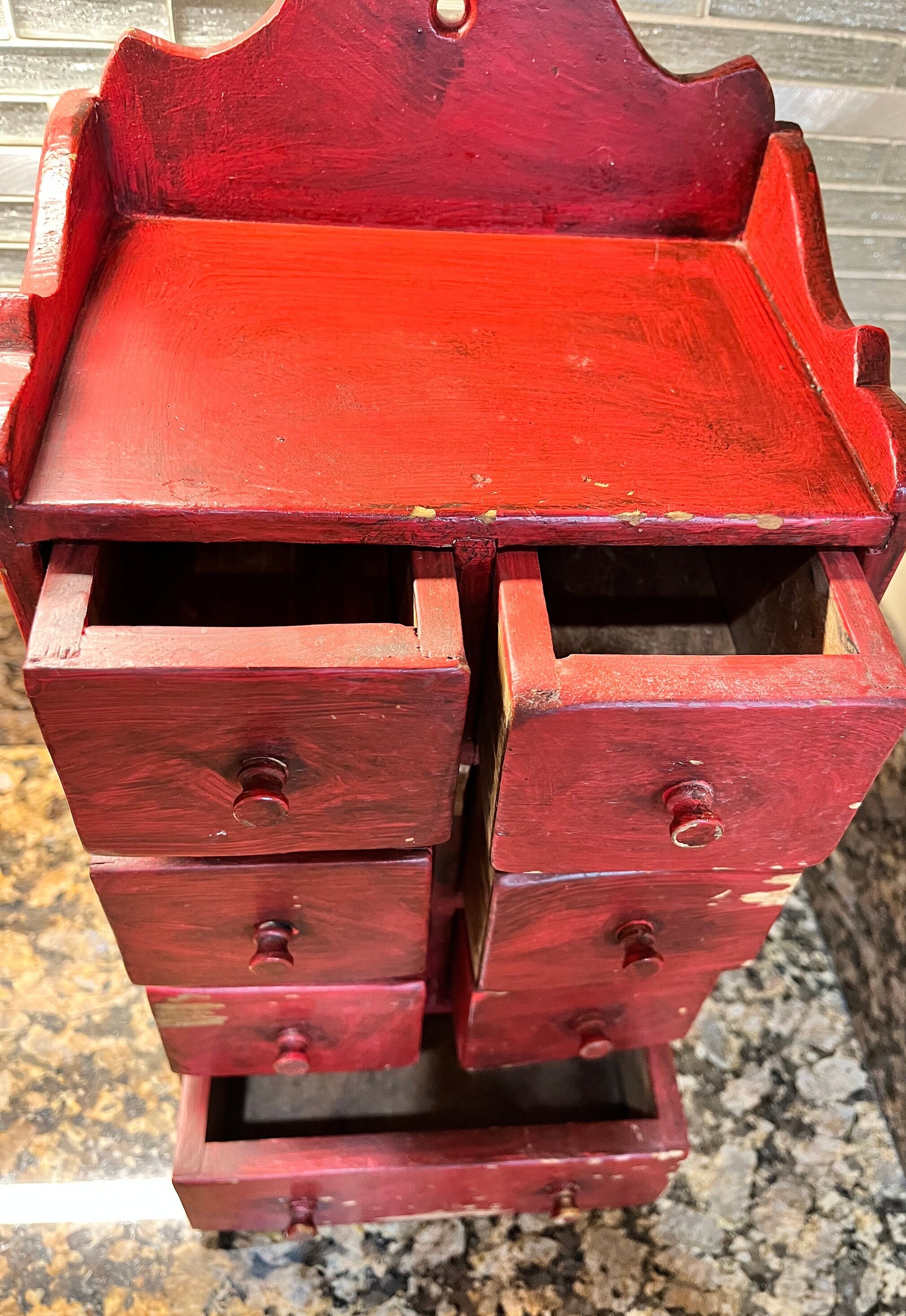 Vintage Wood Spice Box With 7 Drawers - Etsy