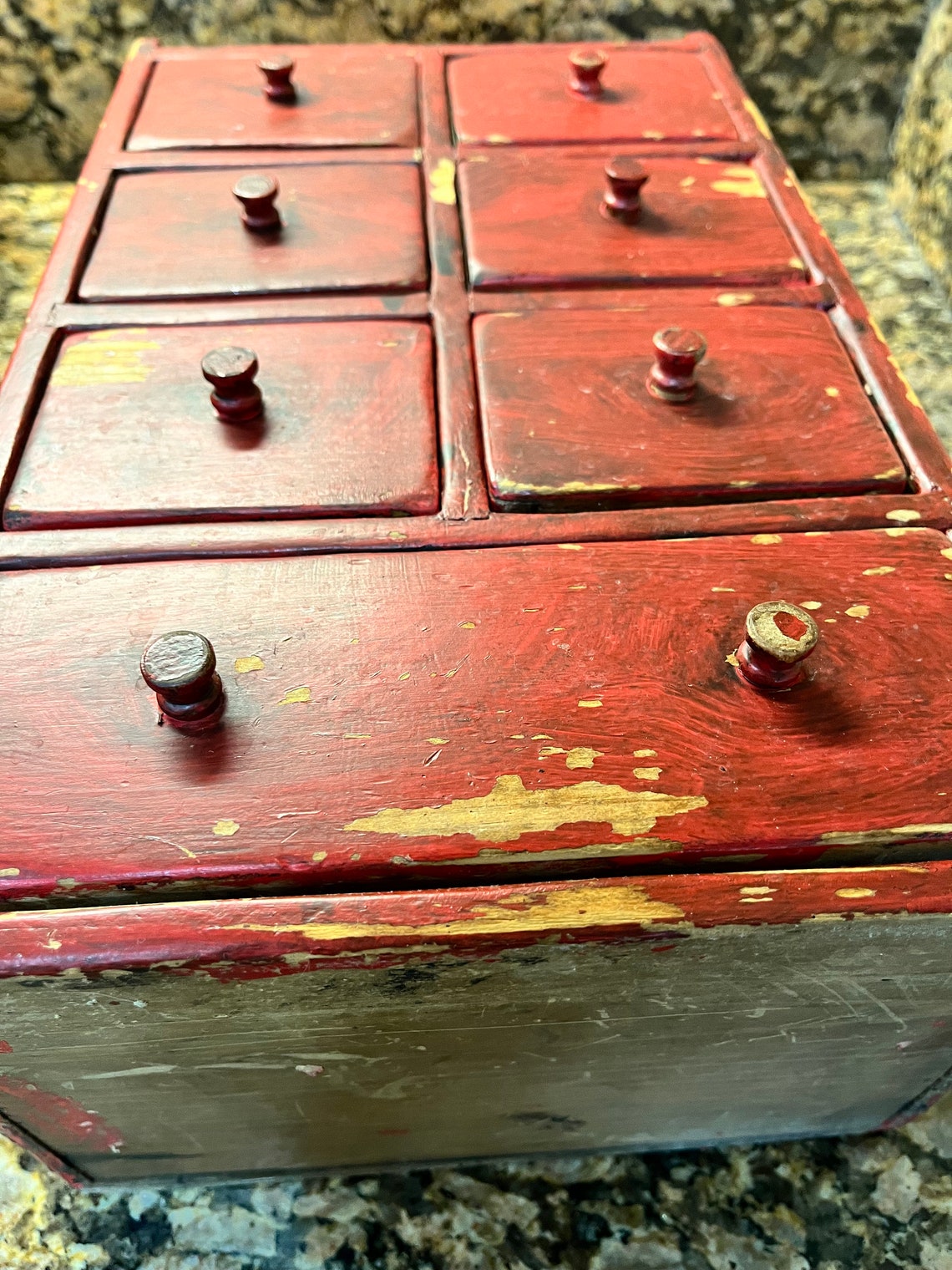 Vintage Wood Spice Box With 7 Drawers - Etsy