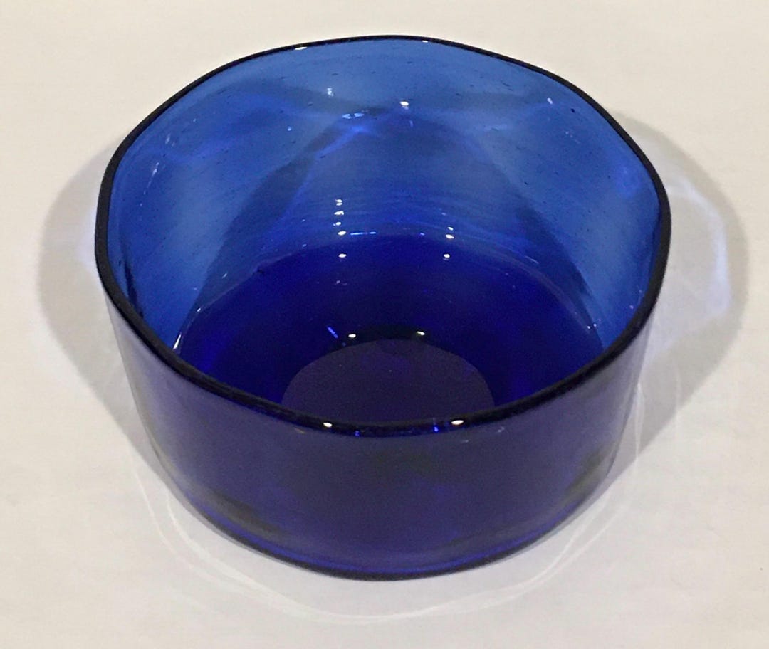 Vintage COBALT Blue Hand Blown DECAGON Glass Bowl. Very Lovely Item ...