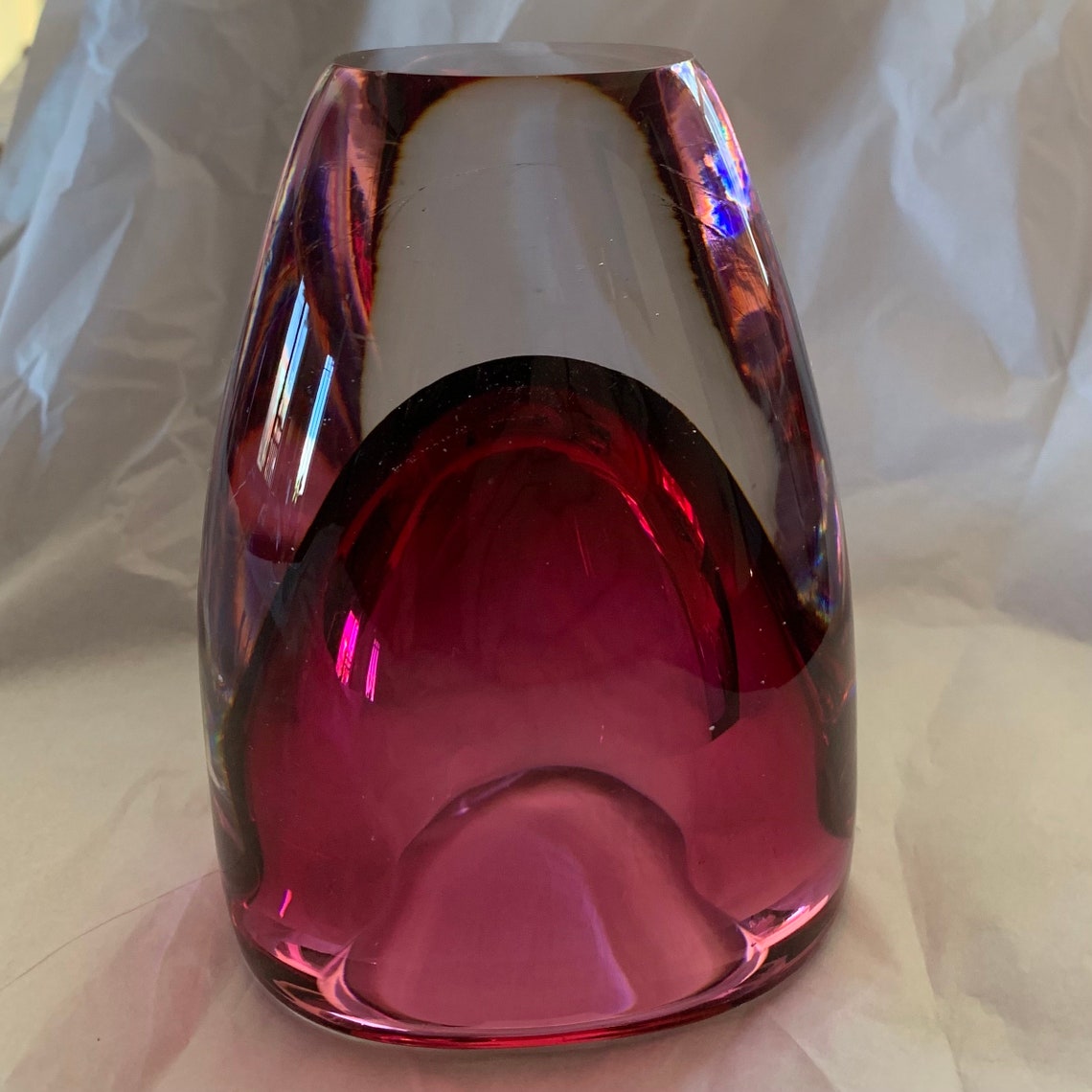 Vintage MCM Ernest Gordon, Afors Swedish Cranberry Handblown Art Heavy ...