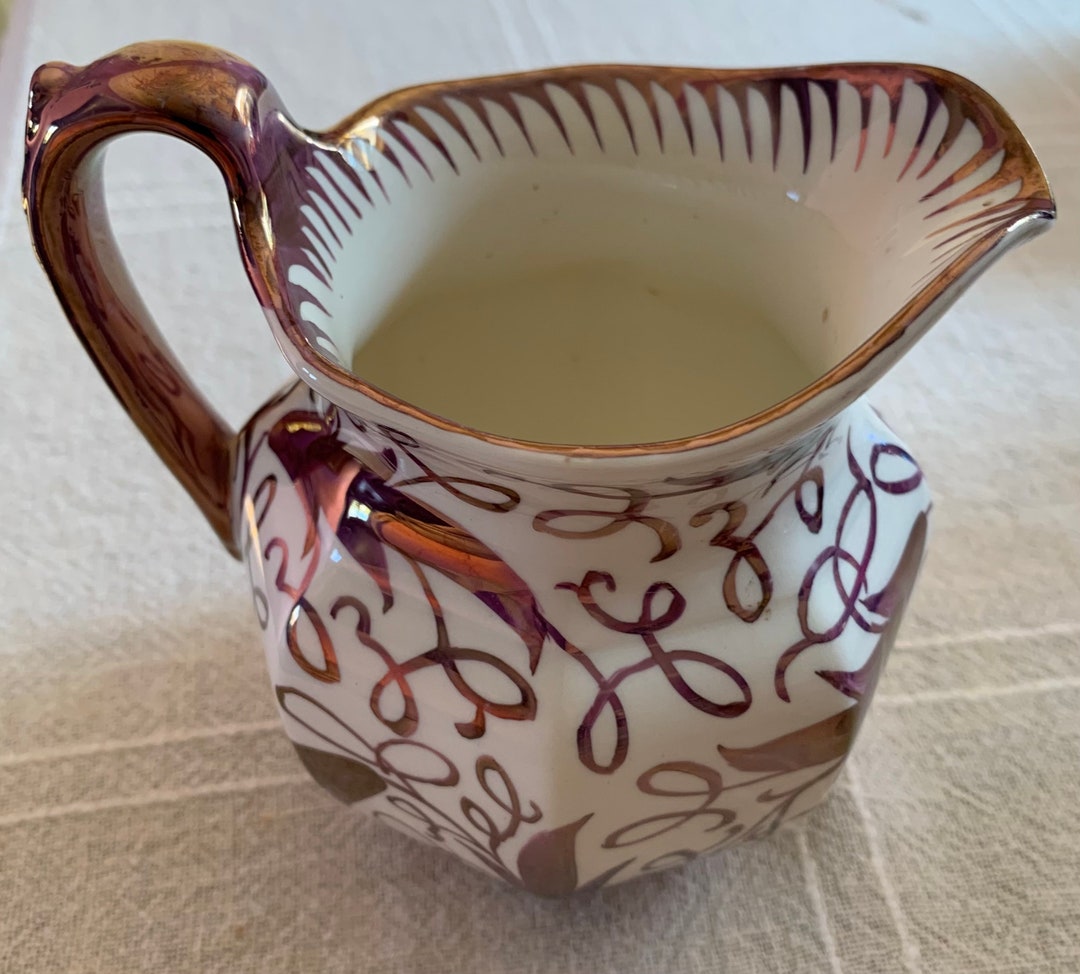 Vintage WEDGWOOD Lustreware Handpainted Ivy Leaf Porcelain Pitcher ...