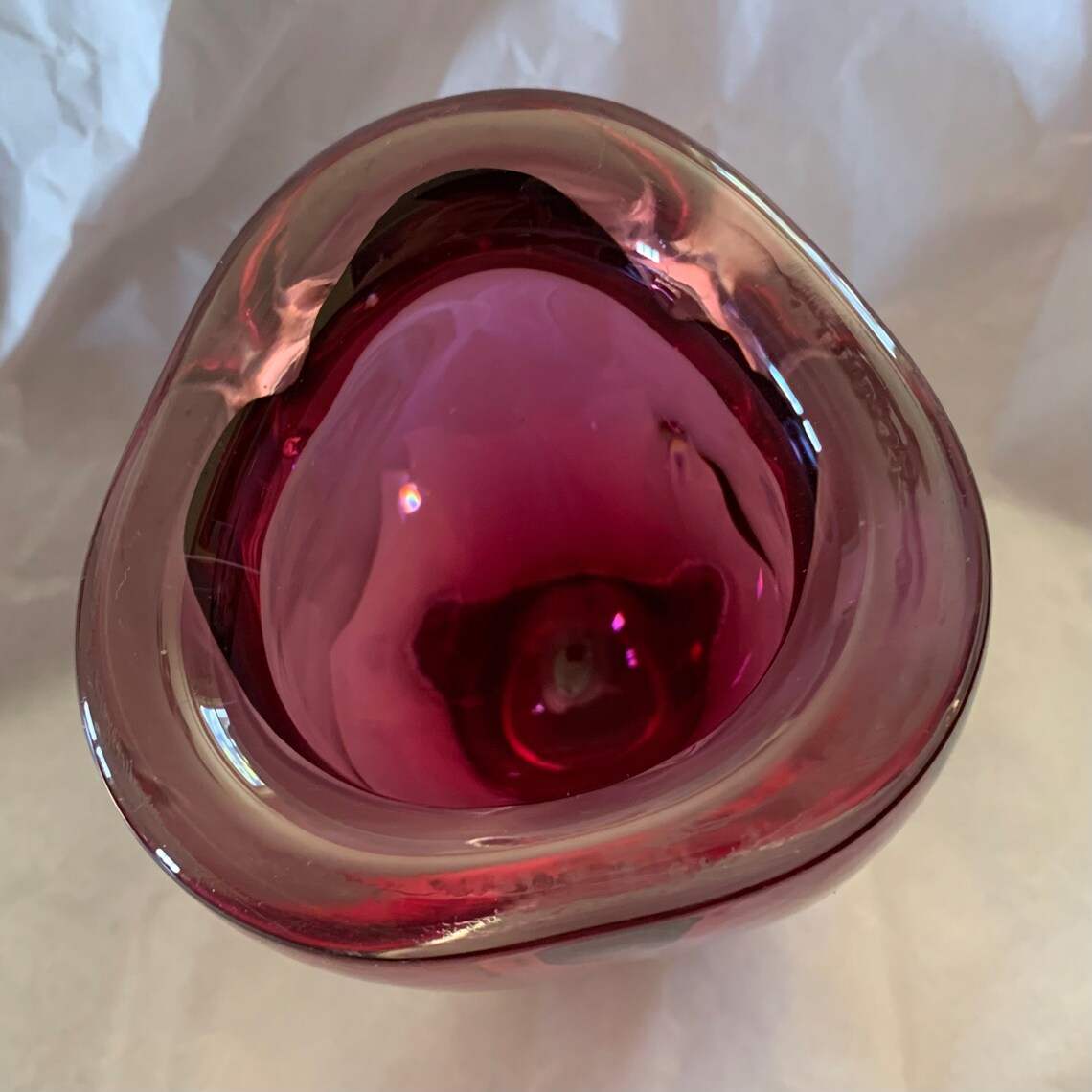 Vintage MCM Ernest Gordon, Afors Swedish Cranberry Handblown Art Heavy ...