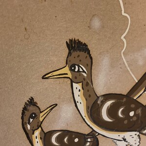 Vintage Robert CHEE ROADRUNNER BIRD Signed Art Print Framed Wired No ...