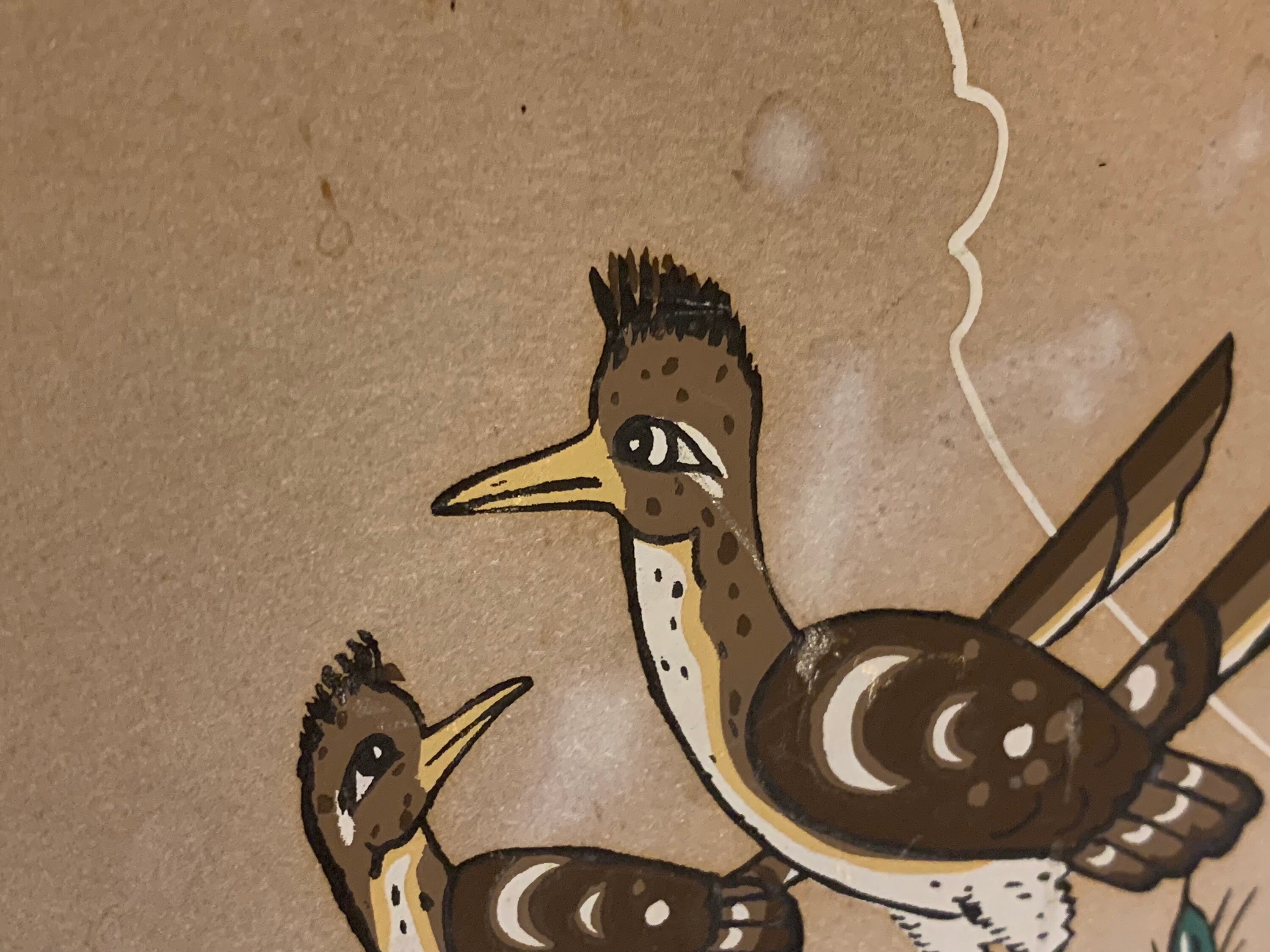 Vintage Robert CHEE ROADRUNNER BIRD Signed Art Print Framed Wired No ...