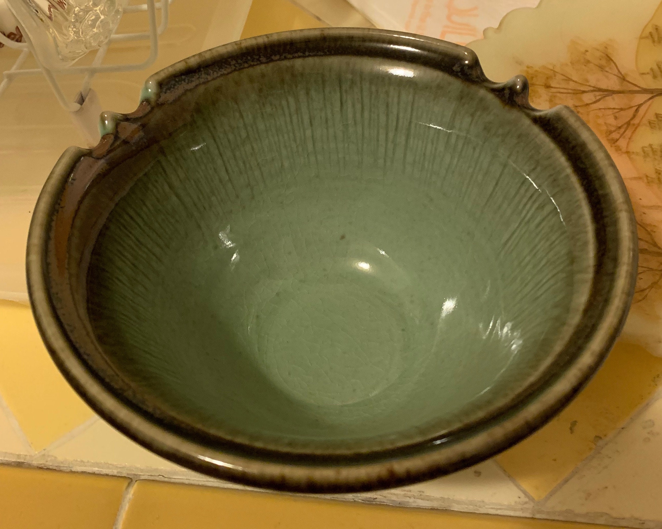 VTG 6" John MANKA Mankameyer Green Notched Paintbrush or Chopstick ...