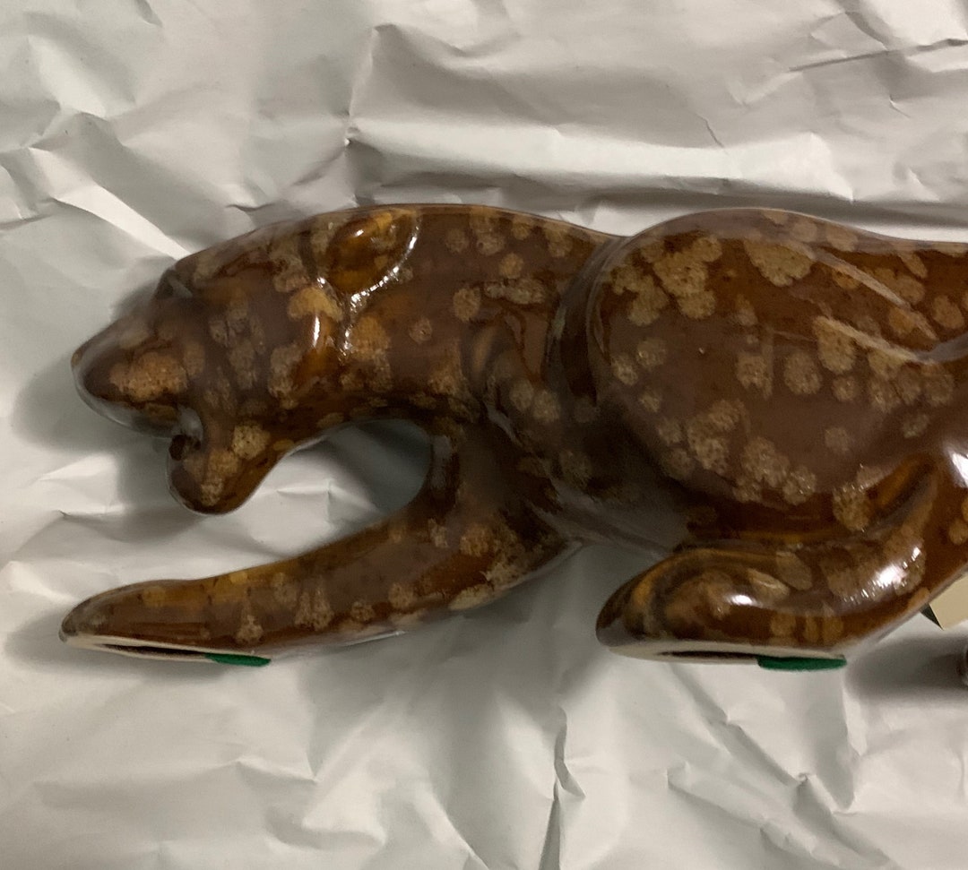 Vtg Royal HAEGER Ceramic LEOPARD PANTHER Stunning. Orig Label Prowling ...