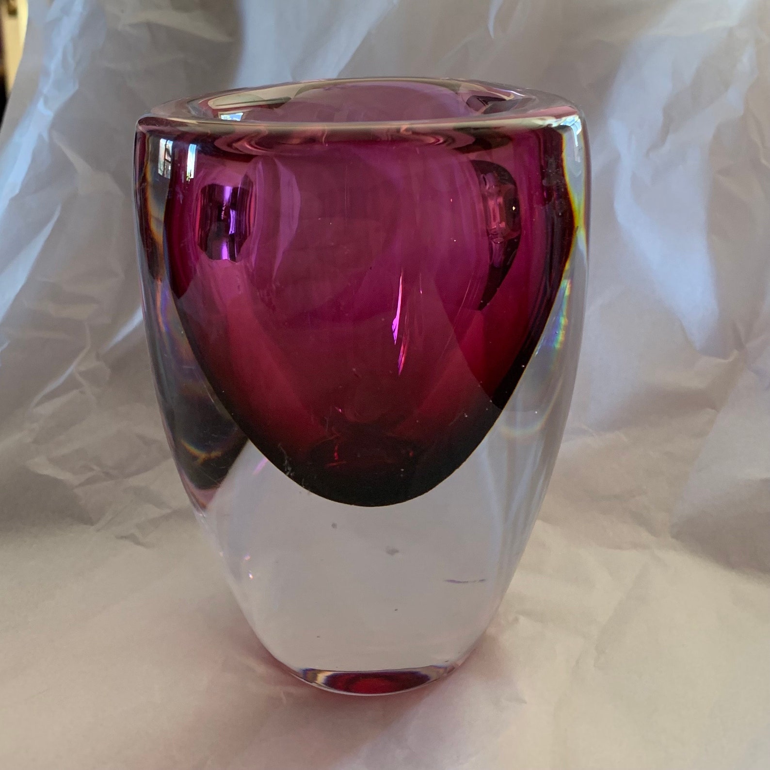 Vintage MCM Ernest Gordon, Afors Swedish Cranberry Handblown Art Heavy ...