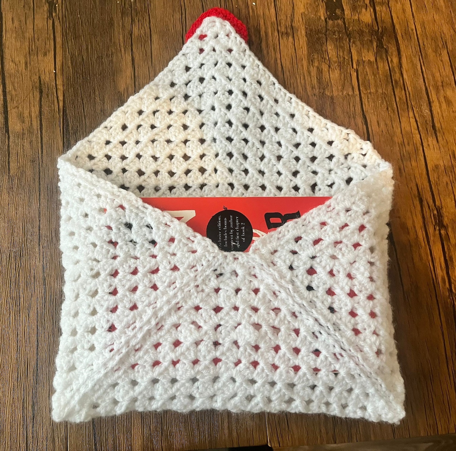 Crochet Book Sleeve, Handmade Love Letter Book Cover, Cute Book Lover ...