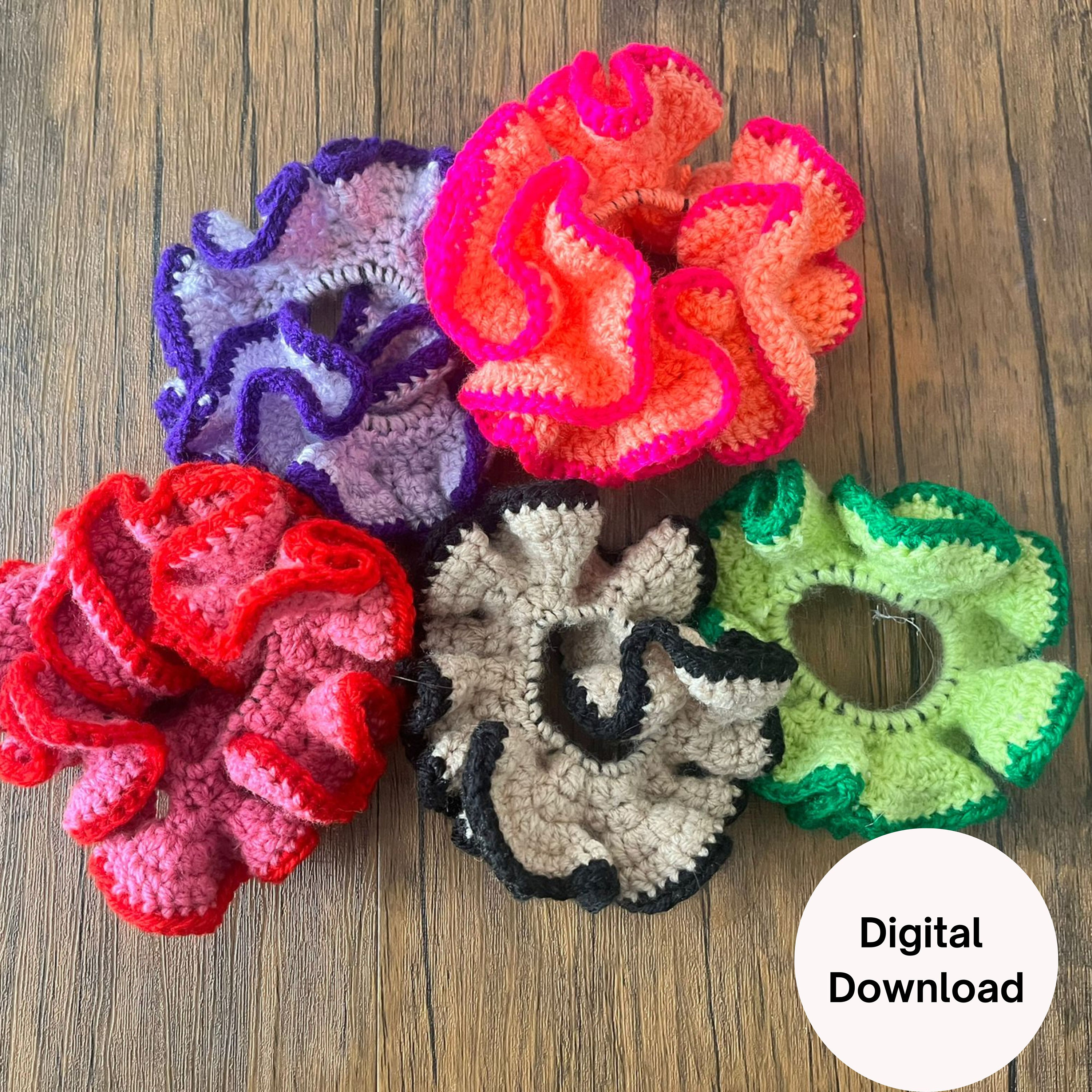 Beginner Friendly Colourful Crochet Scrunchie Pattern - Digital ...