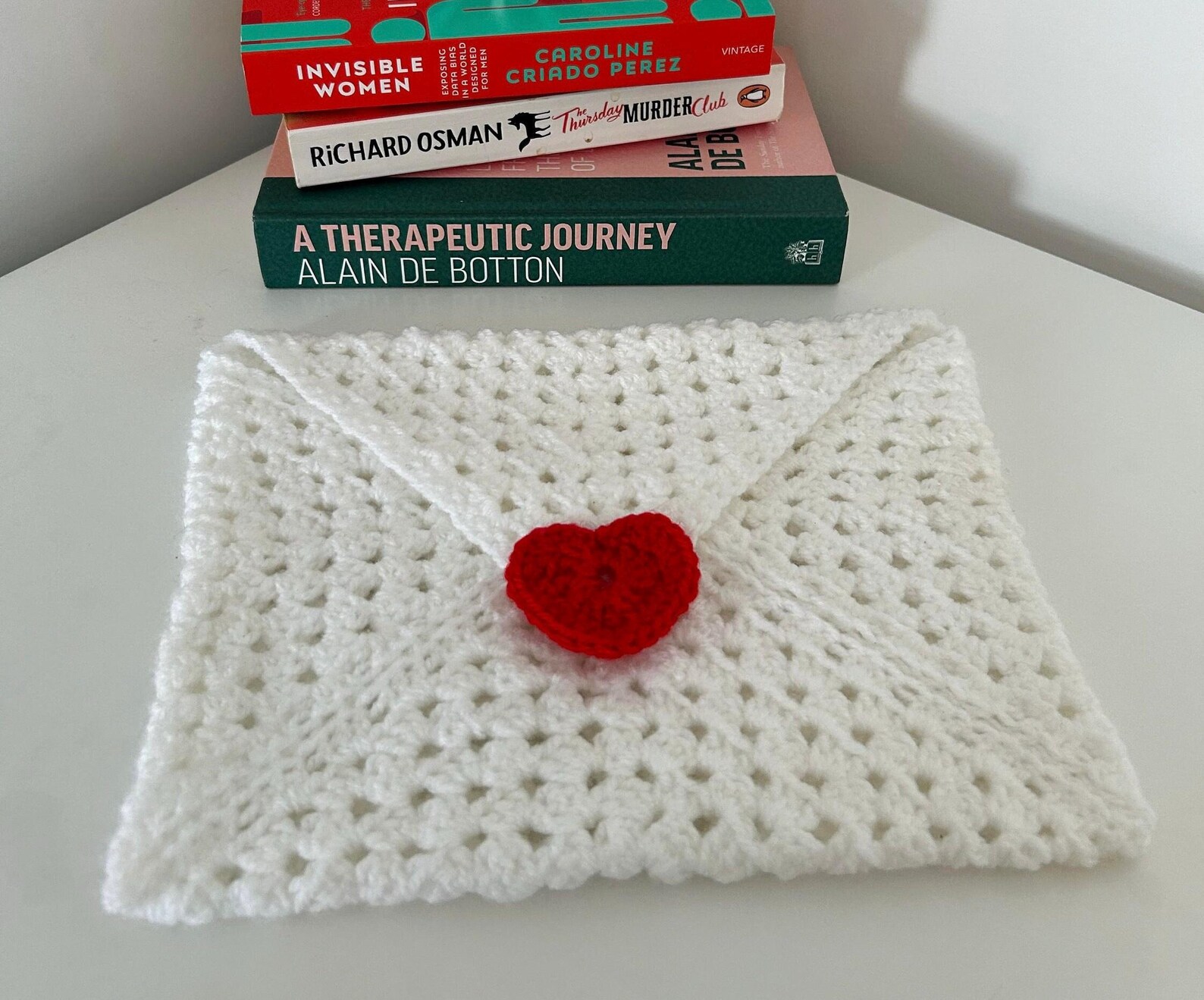 Crochet Book Sleeve, Handmade Love Letter Book Cover, Cute Book Lover ...