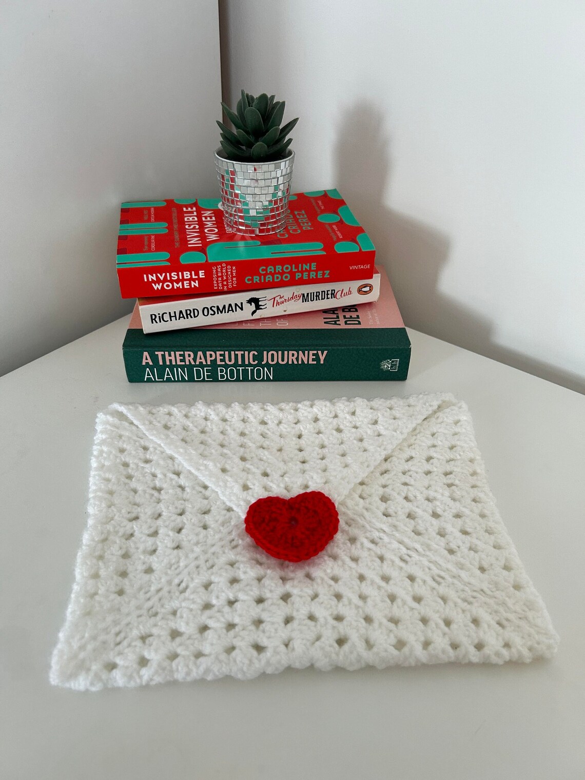 Crochet Book Sleeve, Handmade Love Letter Book Cover, Cute Book Lover ...