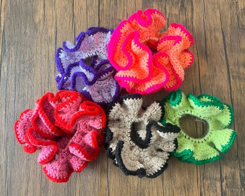 Beginner Friendly Colourful Crochet Scrunchie Pattern - Digital ...