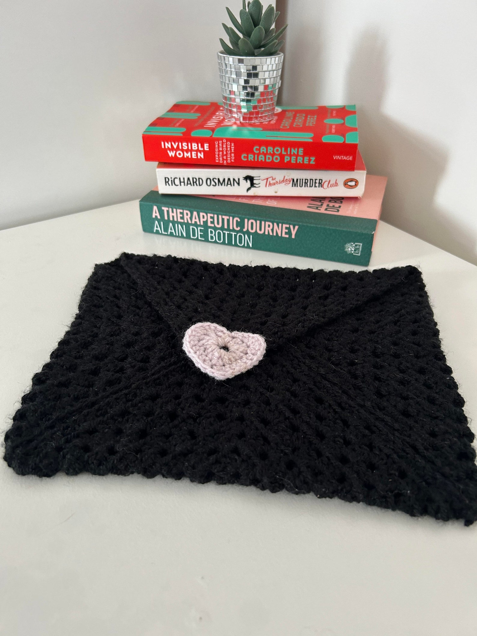 Crochet Book Sleeve, Handmade Love Letter Book Cover, Cute Book Lover ...