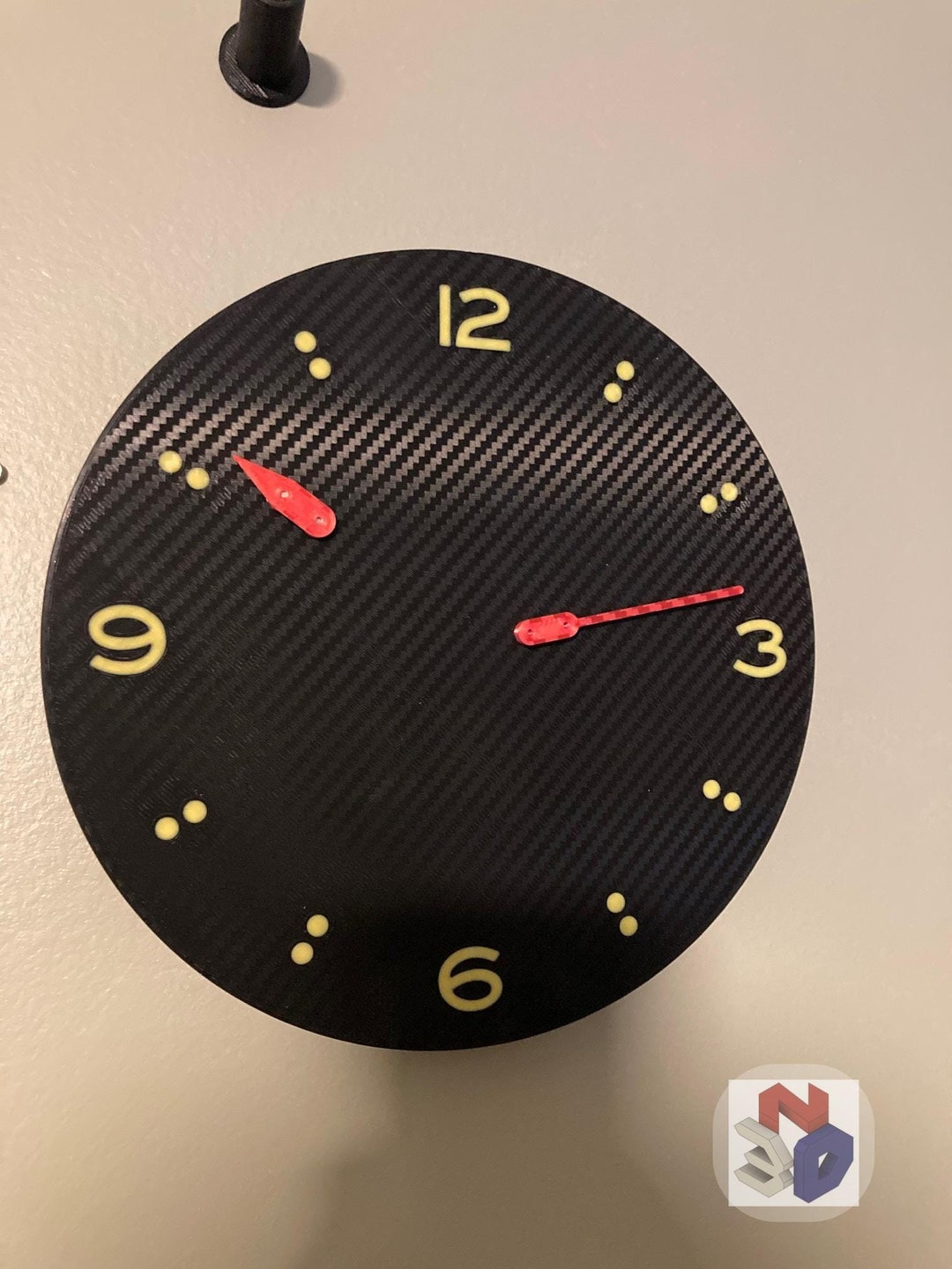 Unique Handless 3D Printed Carbon Fiber Look Clock - Etsy