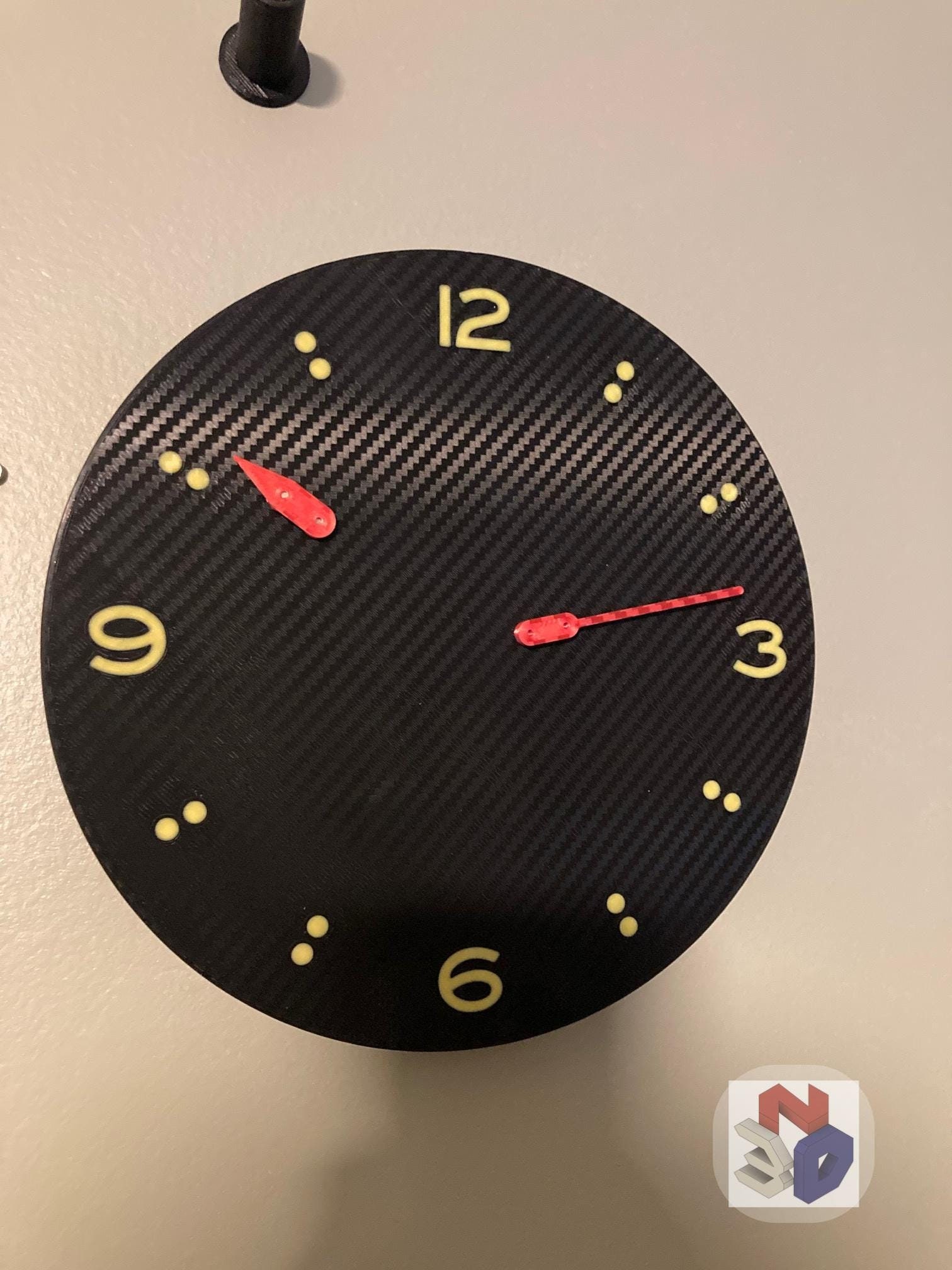 Unique Handless 3D Printed Carbon Fiber Look Clock - Etsy