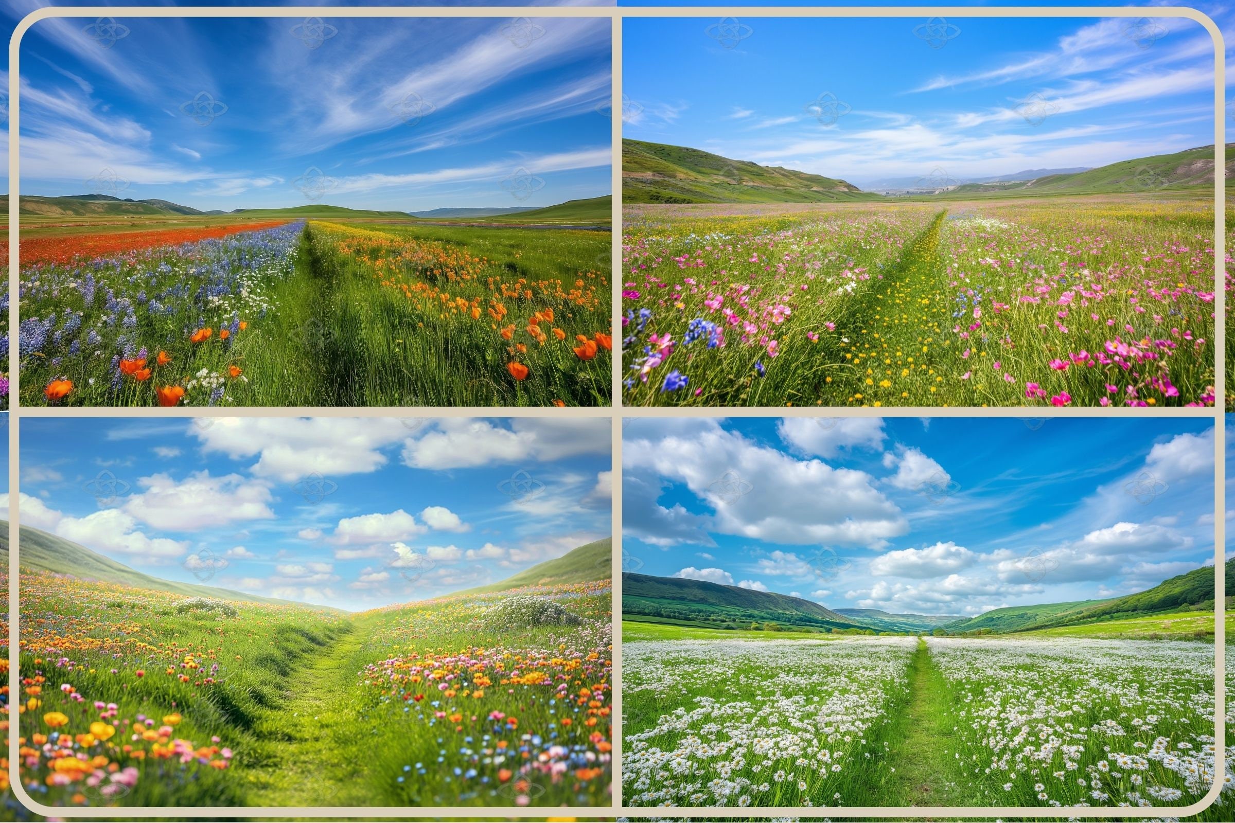 20 Spring Sunny Valley Digital Pathways for Photoshoots, Photoshop ...