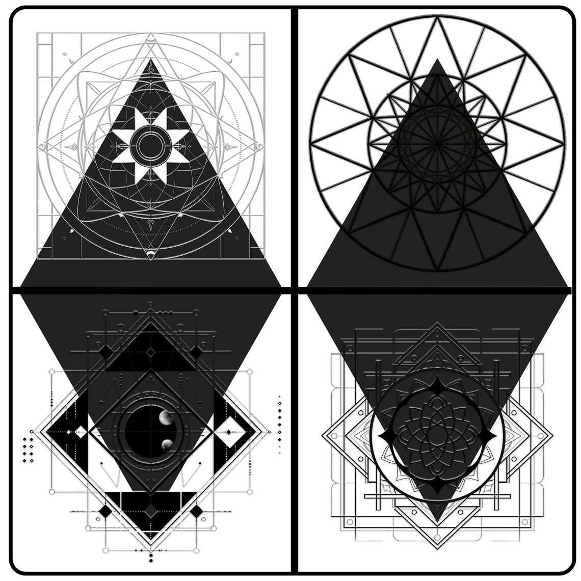 Geometric Shapes for Digital Overlay, PNG, Sacred Geometry, Digital ...