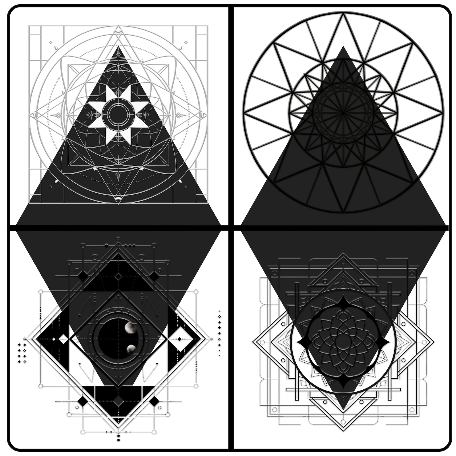 Geometric Shapes for Digital Overlay, PNG, Sacred Geometry, Digital ...