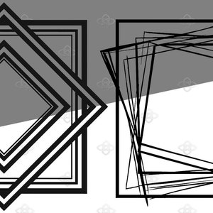 Simple Geometric Frames Clip Art, Black Line Polygon Overlay Pngs ...