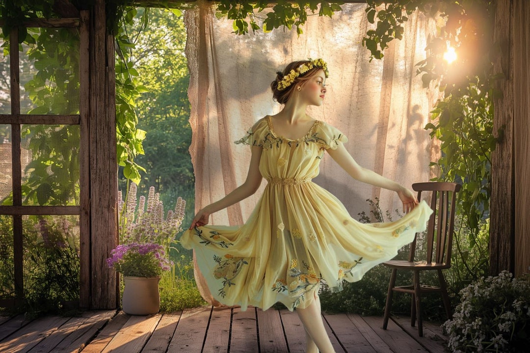 Simple Digital Cottagecore Spring Backdrop, Single Background, Photo ...