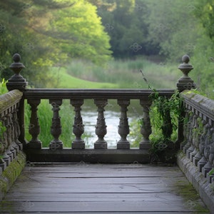 Simple Digital Spring Bridge Backdrop, Single Background for Photo ...