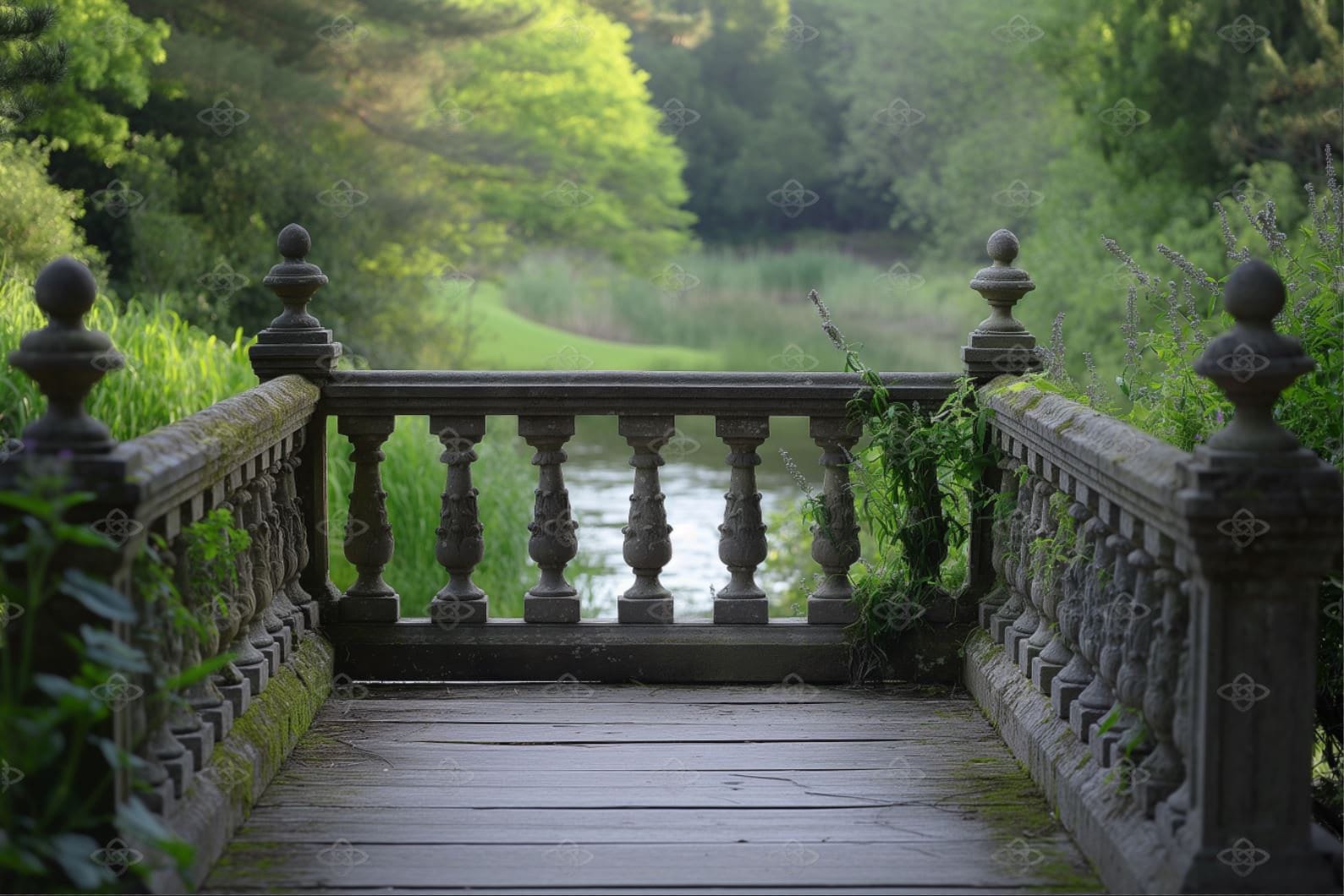 Simple Digital Spring Bridge Backdrop, Single Background for Photo ...