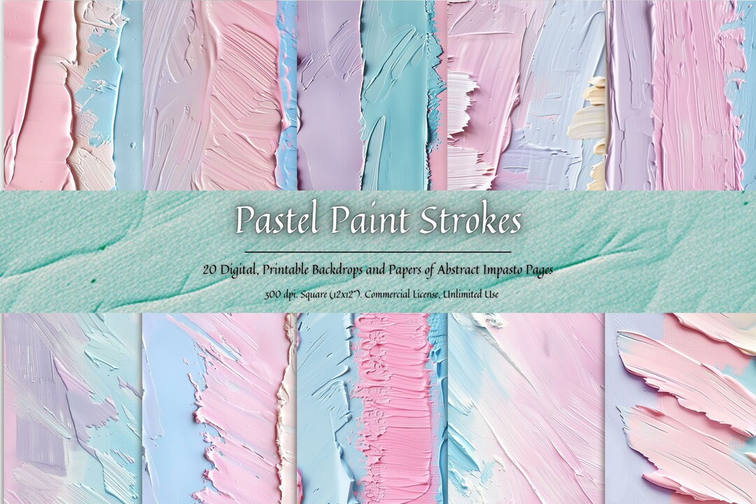 Pastel Paint Digital Paper Bundle, Abstract Spring Backgrounds, Digital ...