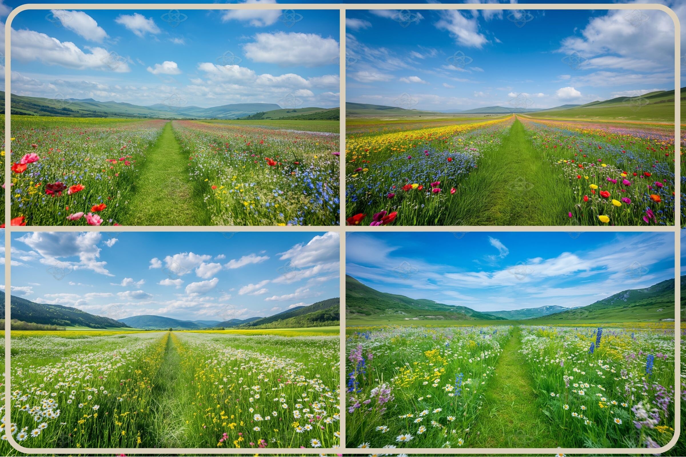 20 Spring Sunny Valley Digital Pathways for Photoshoots, Photoshop ...