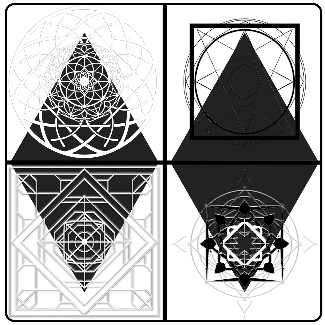Geometric Shapes for Digital Overlay, PNG, Sacred Geometry, Digital ...