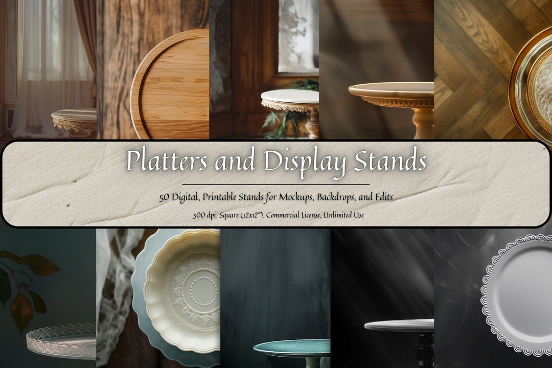 50 Chic Modern Stand Digital Backdrops for Mockups, Bakery Display ...