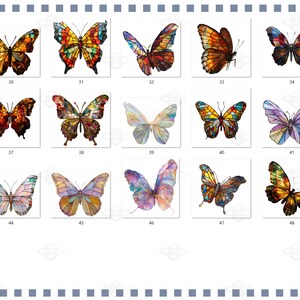 Stained Glass Digital Butterfly Clip Art for Designing, Beautiful Fae ...