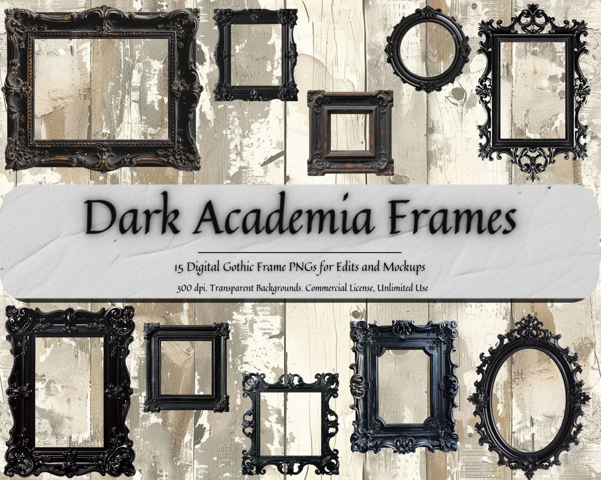 15 Dark Academia Digital Portrait Pngs, Frame Transparent Vectors ...