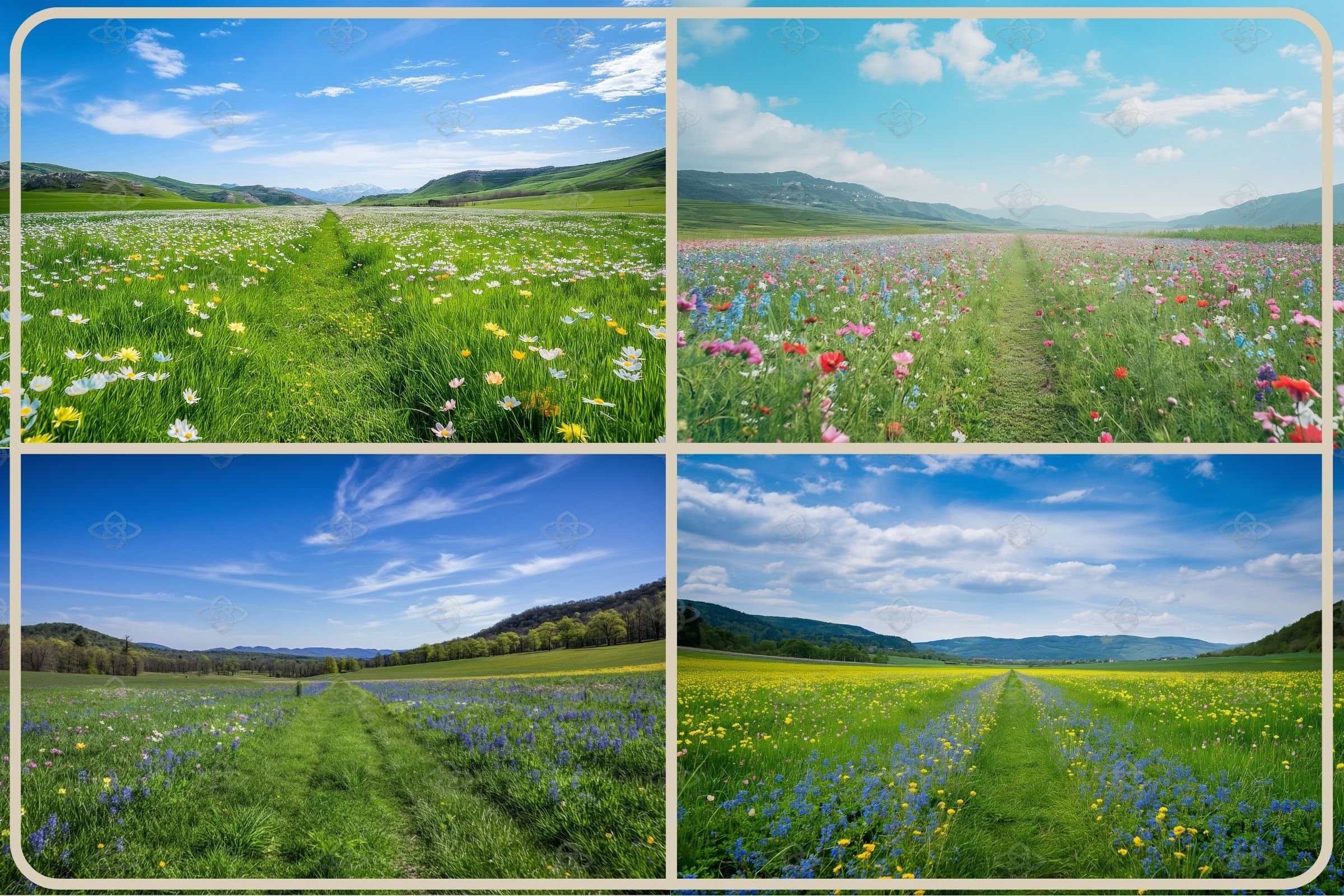 20 Spring Sunny Valley Digital Pathways for Photoshoots, Photoshop ...