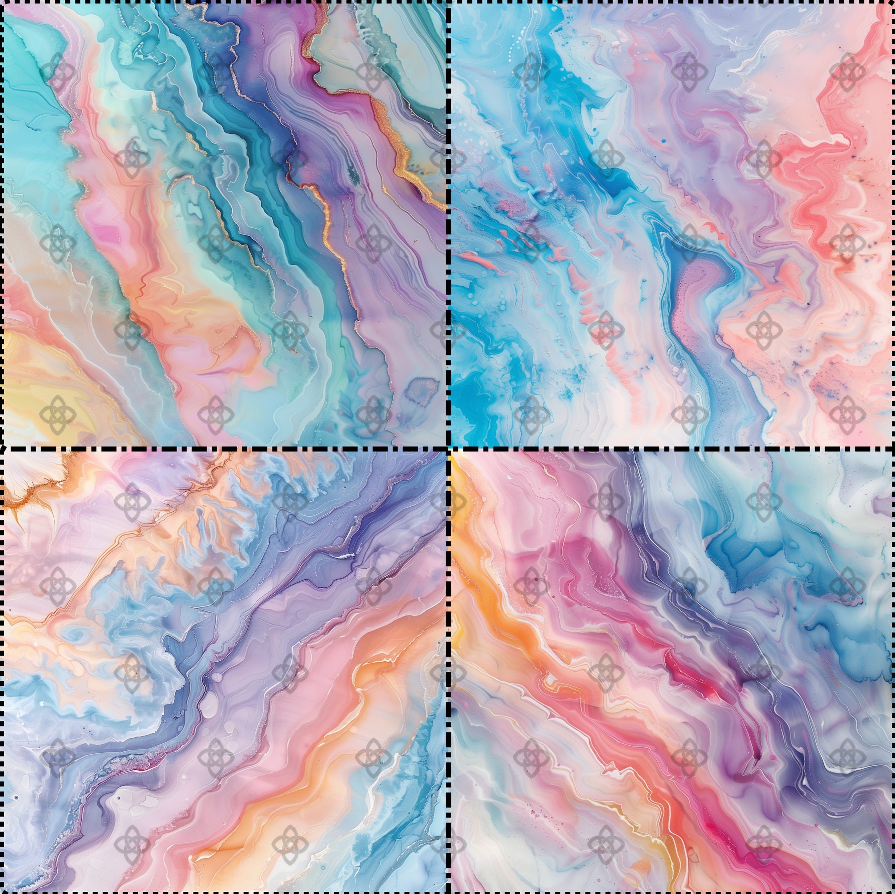 Pastel Marble Digital Paper Bundle, Abstract Spring Backgrounds, PNG ...