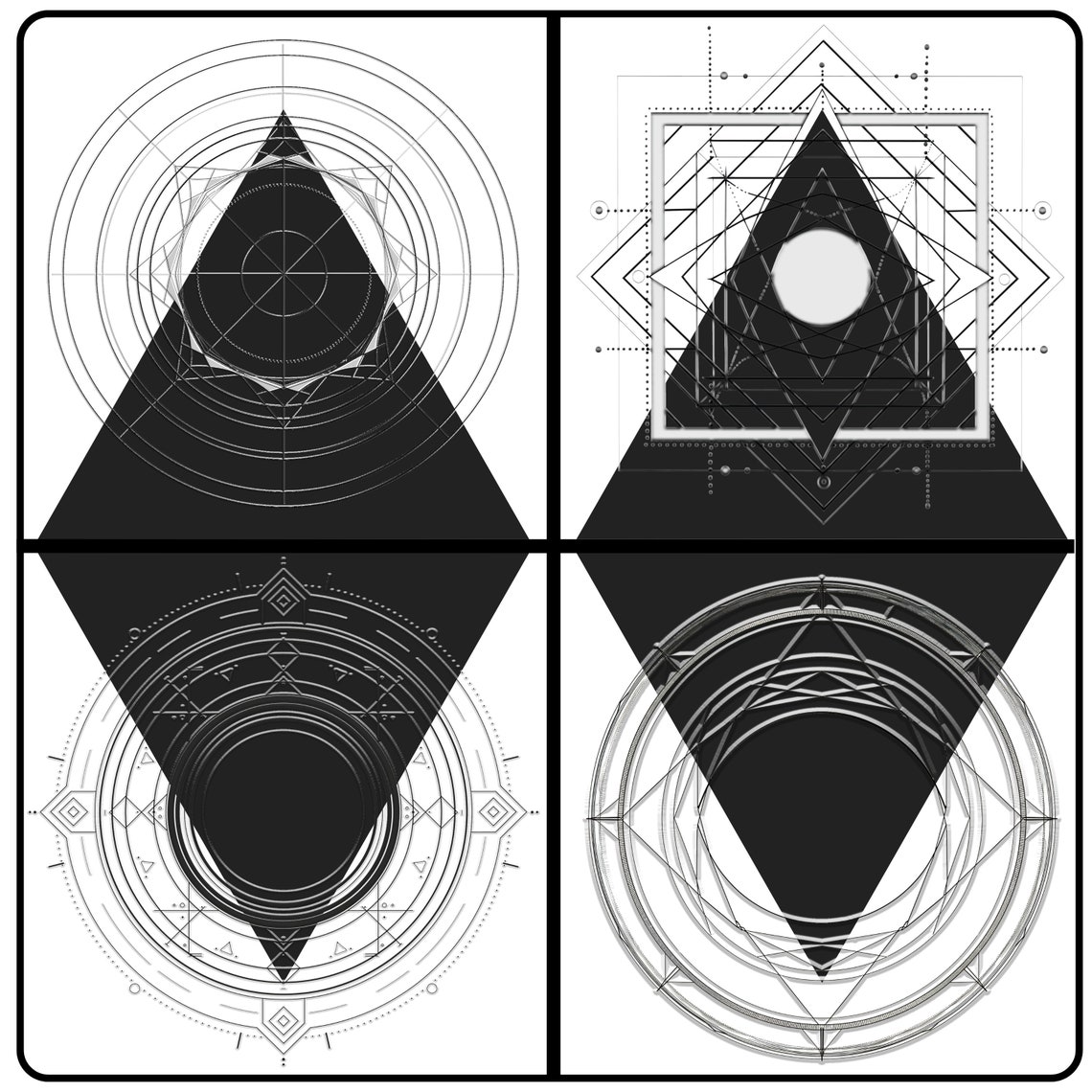 Geometric Shapes for Digital Overlay, PNG, Sacred Geometry, Digital ...